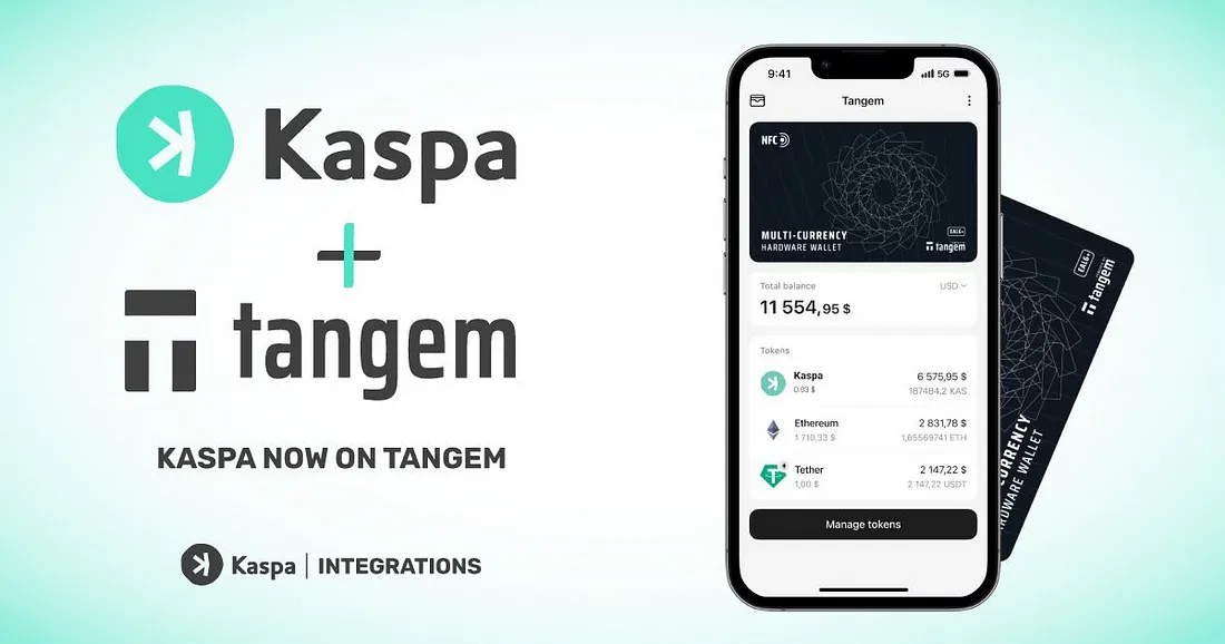 Kaspa Integrated on Tangem - Kaspa